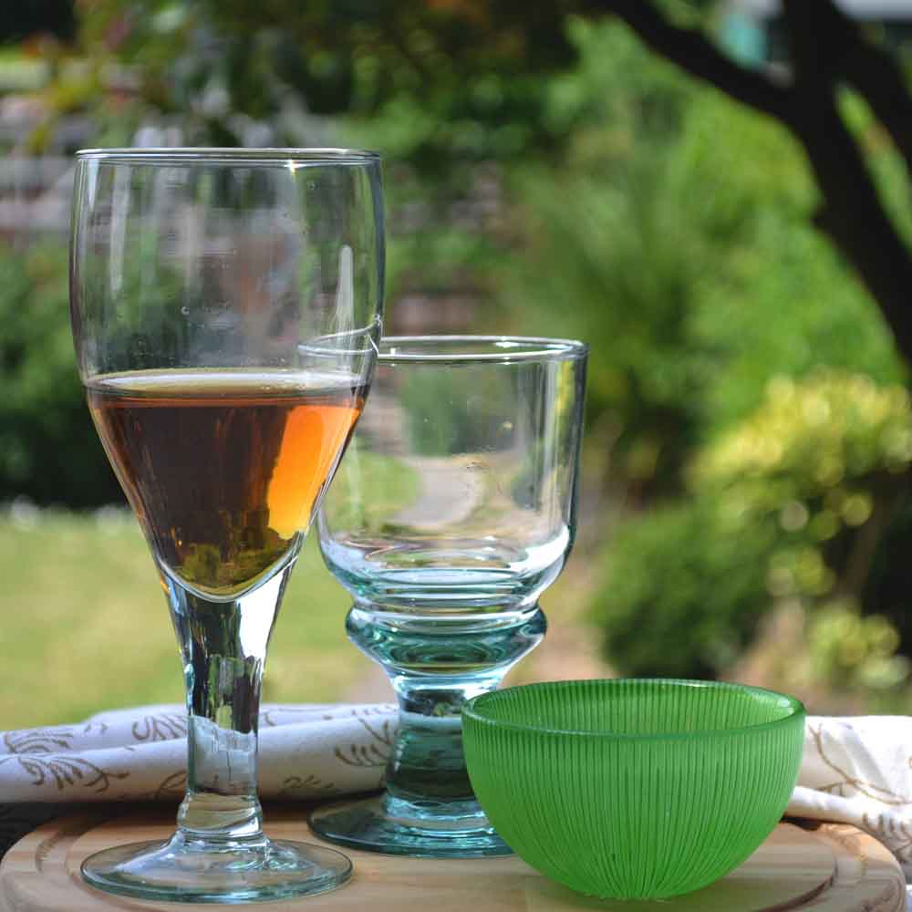 Grehom Recycled Glass Wine Glasses Large Nice Simple 375ml